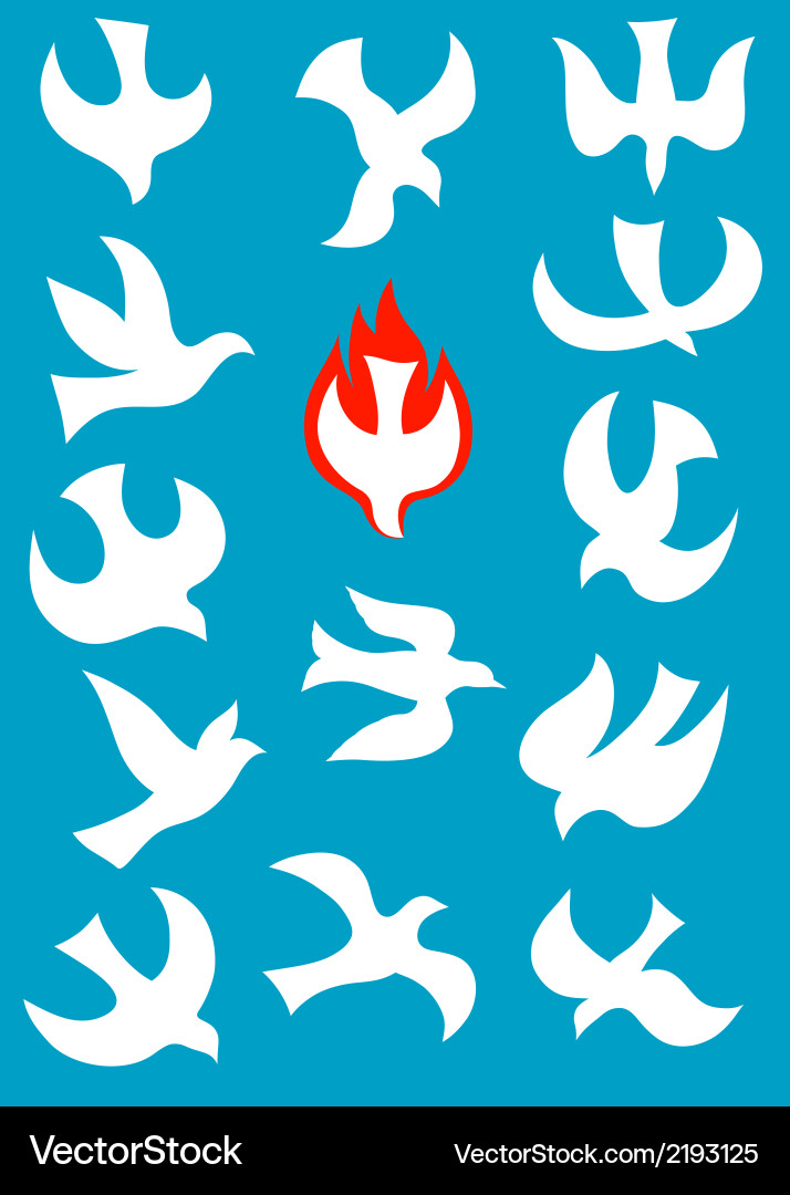 Set icon of holy spirit Royalty Free Vector Image