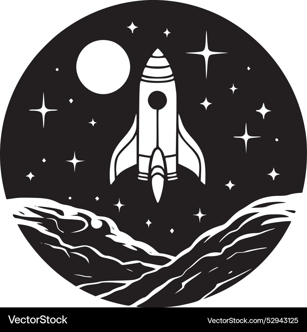 Space - black and white Royalty Free Vector Image