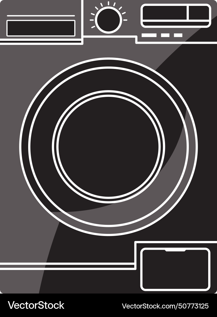 Washing machine black icon home laundry symbol Vector Image
