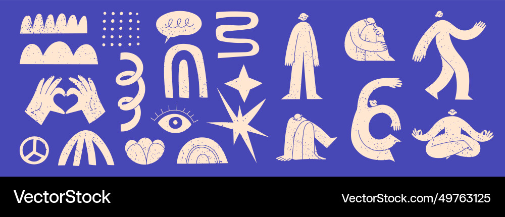 Whimsical Hand-Drawn Figures Royalty Free Vector Image