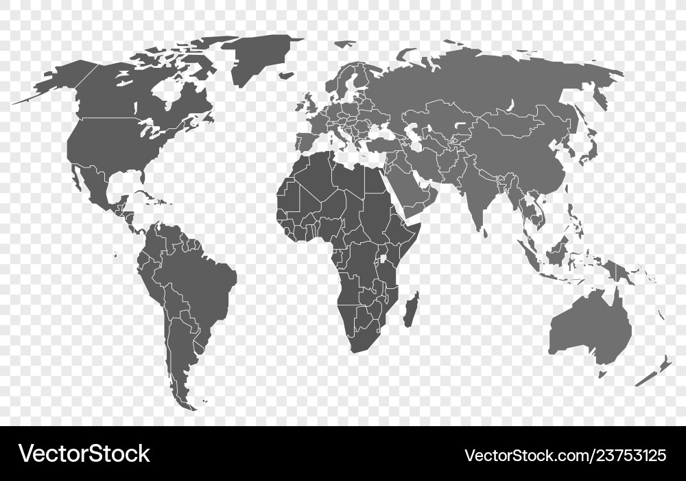 World map isolated on transparent background Vector Image