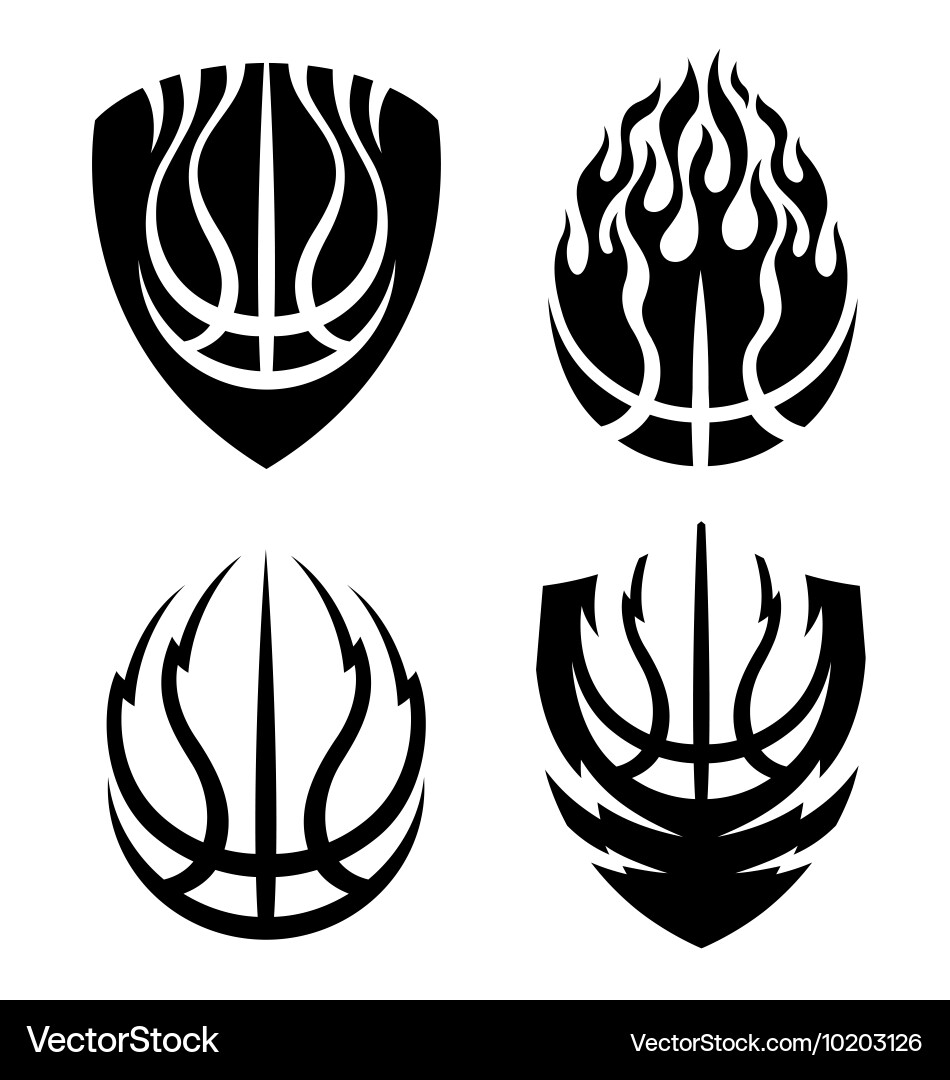 Basketball Shield Icons - Collection Royalty Free Vector