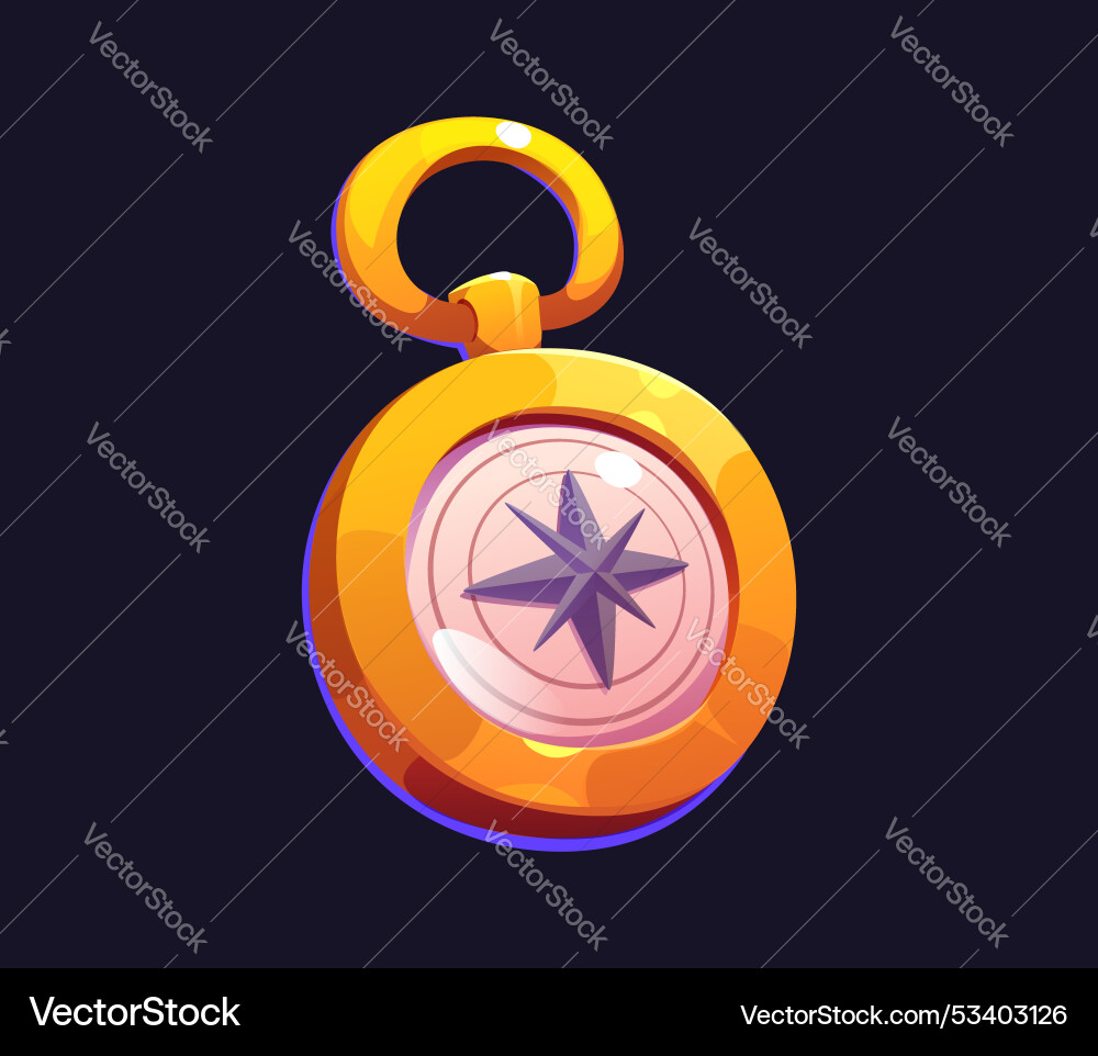 Cartoon vintage compass isolated navigation item Vector Image