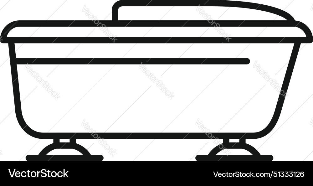 Classic clawfoot bathtub line art Royalty Free Vector Image