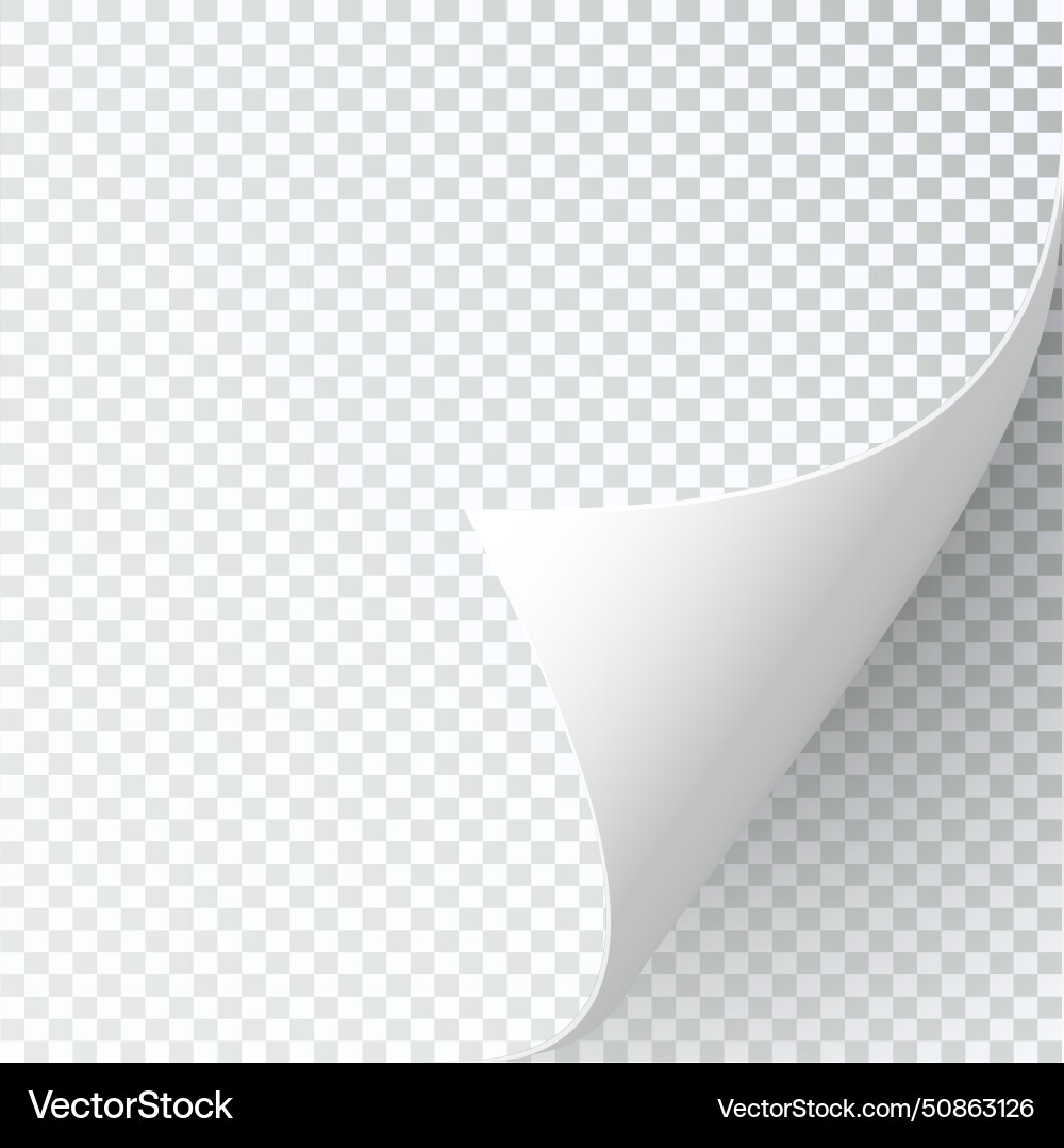 Curly page corner realistic curled Royalty Free Vector Image