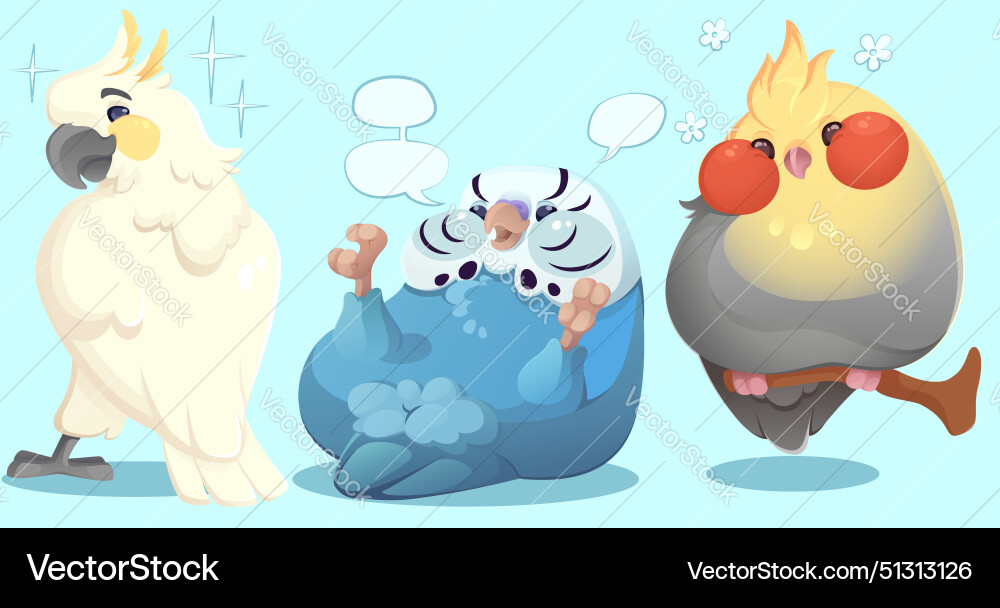 Cute parrot cartoon character Royalty Free Vector Image