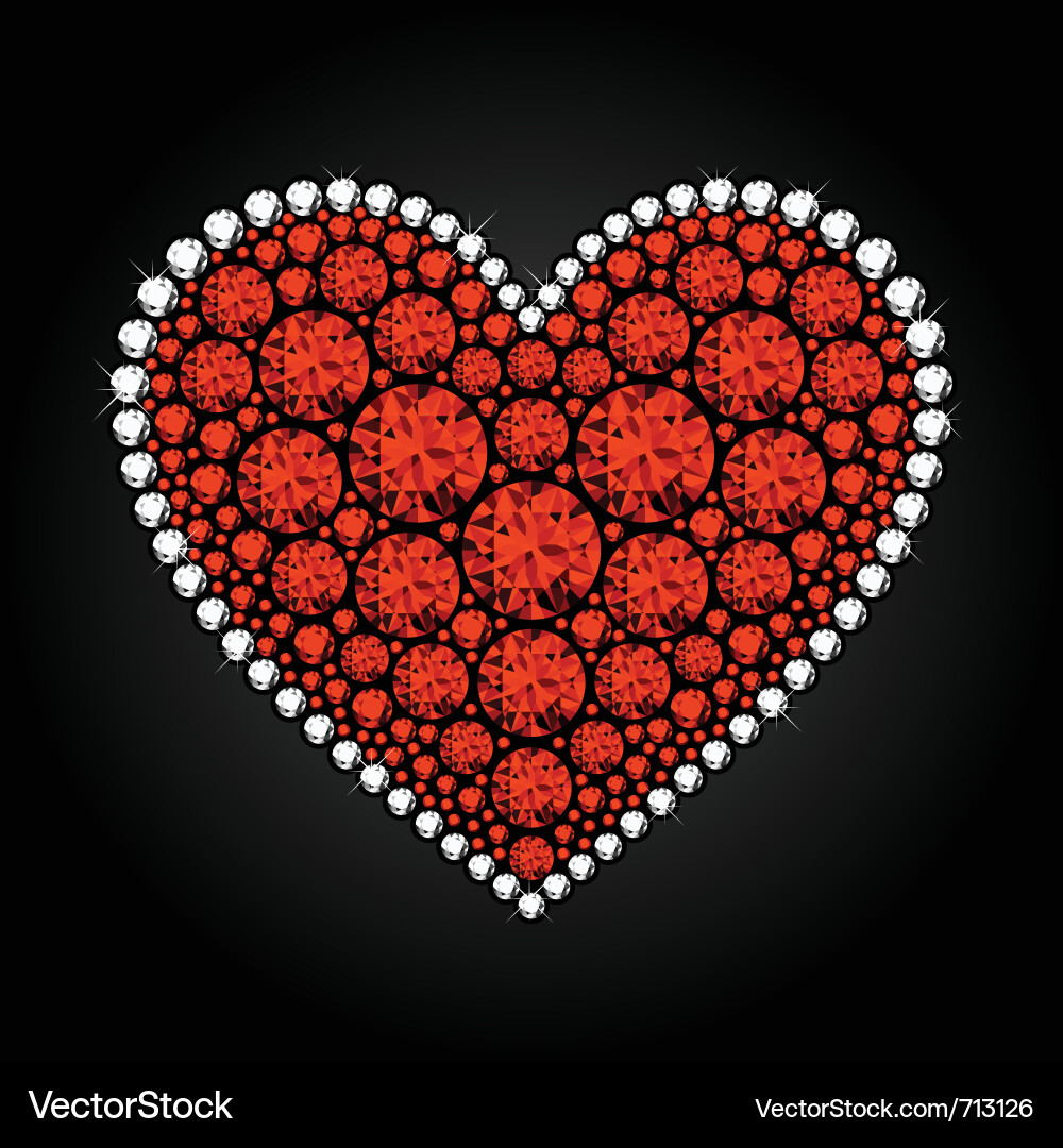 Diamond heart Royalty Free Vector Image - VectorStock