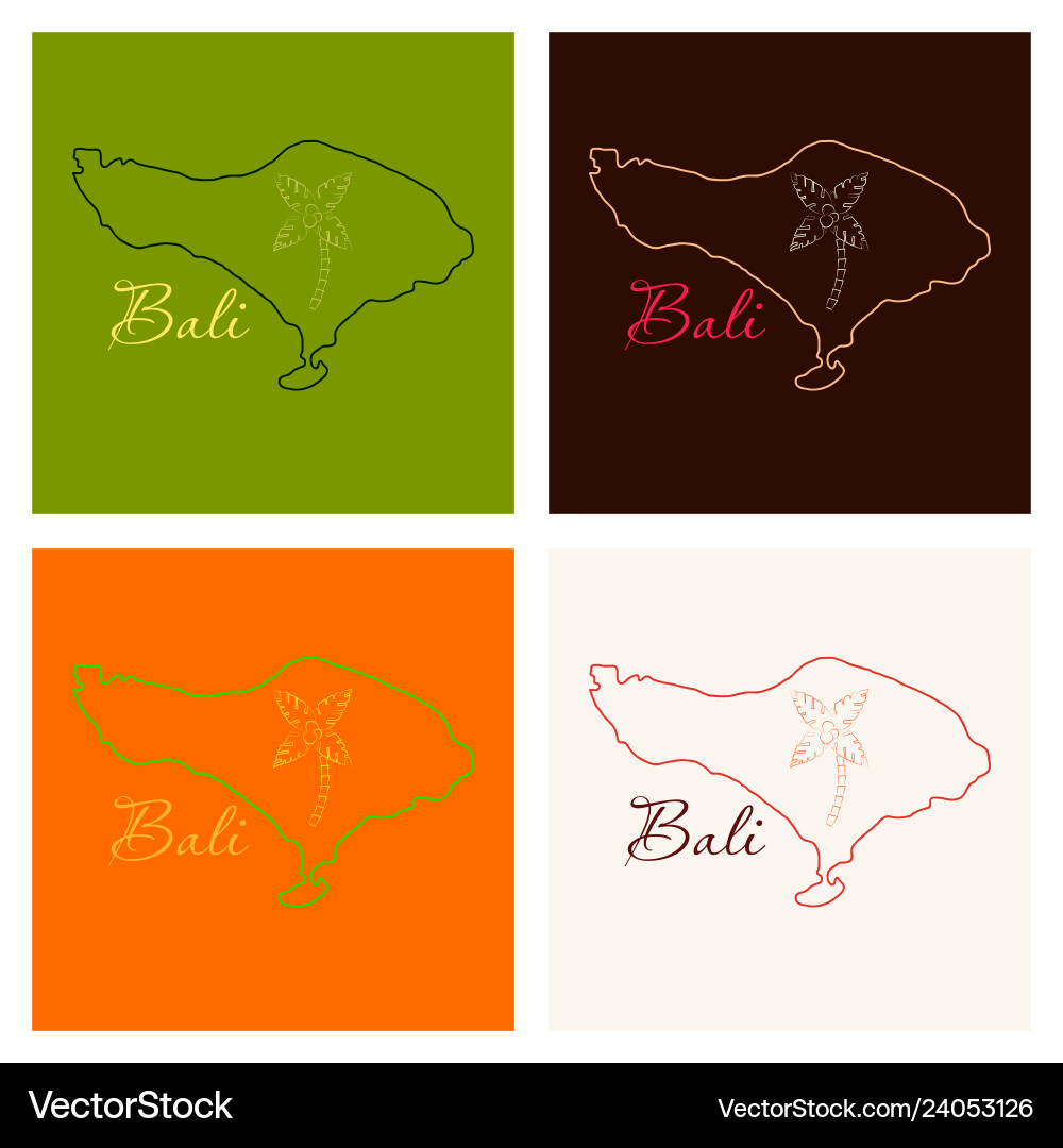 Map of bali thin line Royalty Free Vector Image
