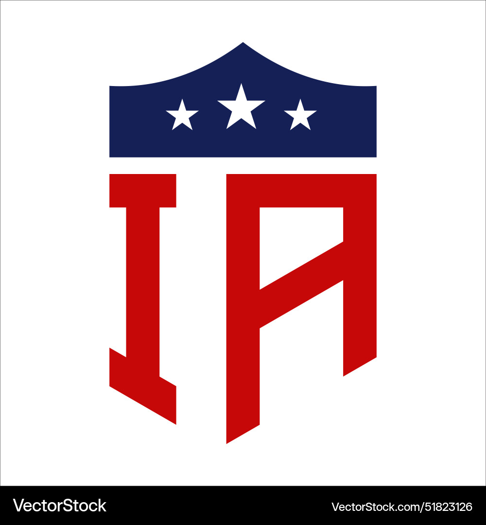 Patriotic ia logo design letter Royalty Free Vector Image