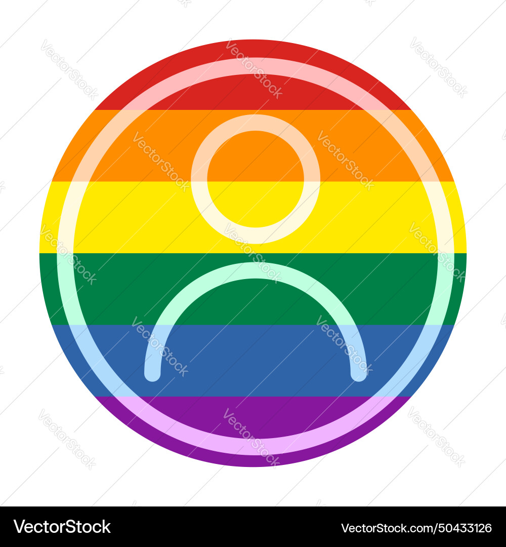 Pride rainbow flag user icon lgbtq avatar profile Vector Image