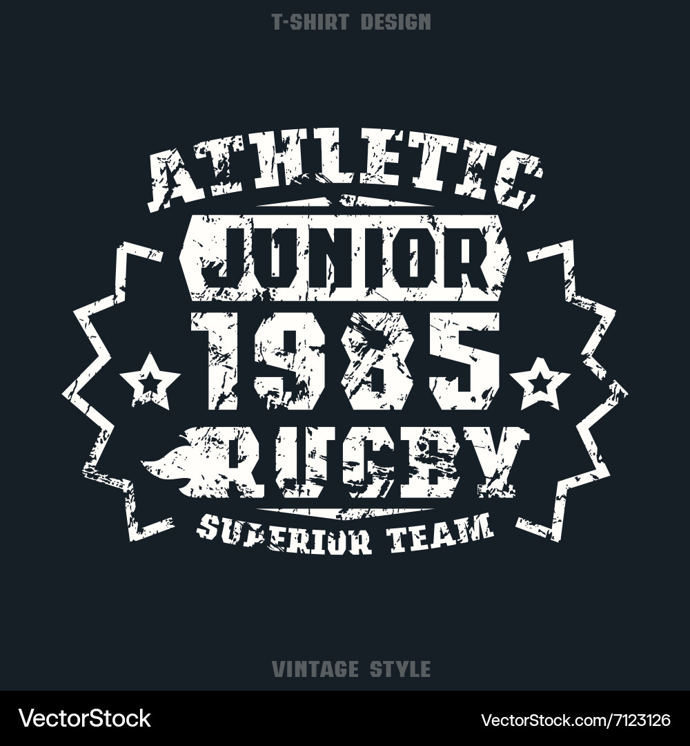 Rugby junior team emblem Royalty Free Vector Image