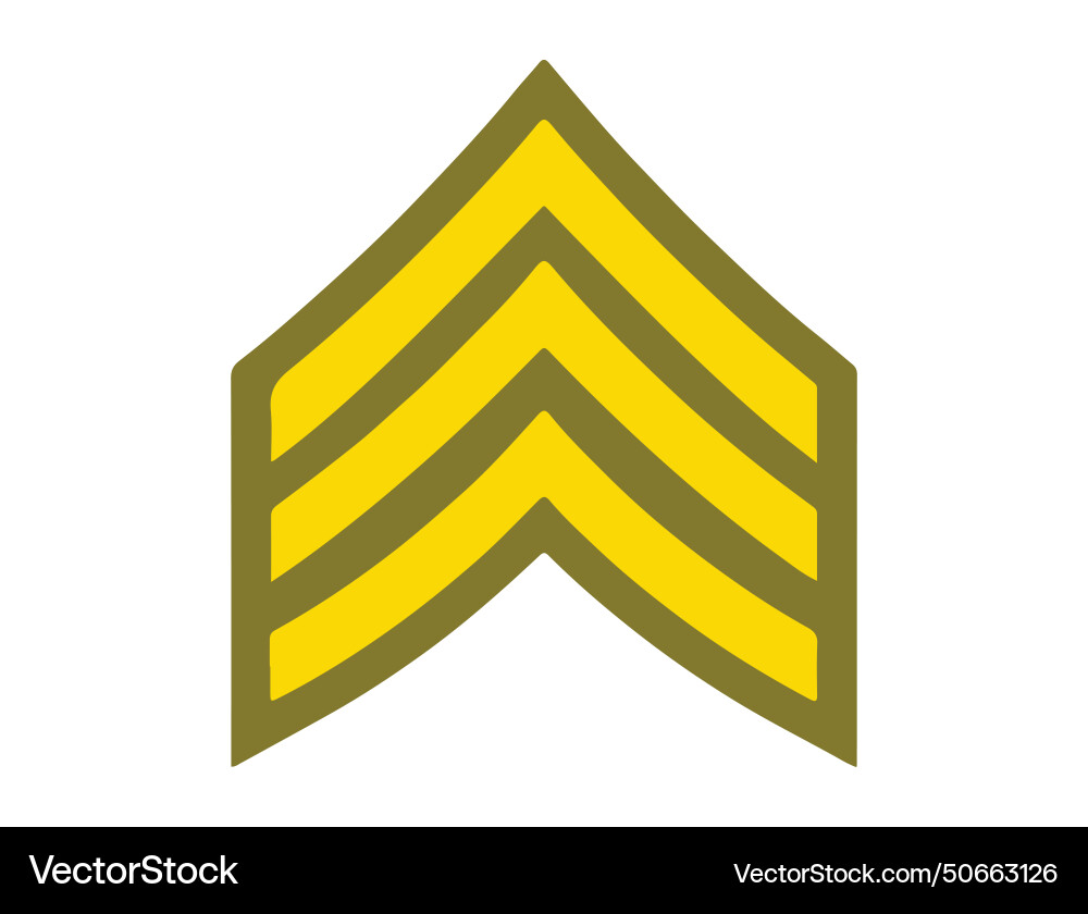 Sergeant rank badge silhouette art Royalty Free Vector Image