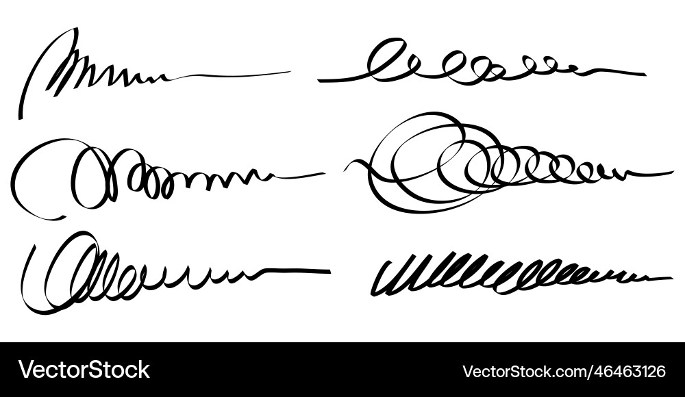 Set of hand drawn lines doodle design element Vector Image