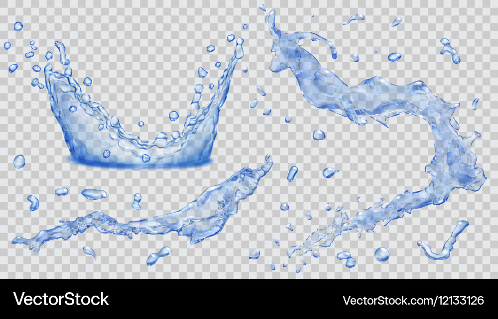 Transparent water splash Royalty Free Vector Image