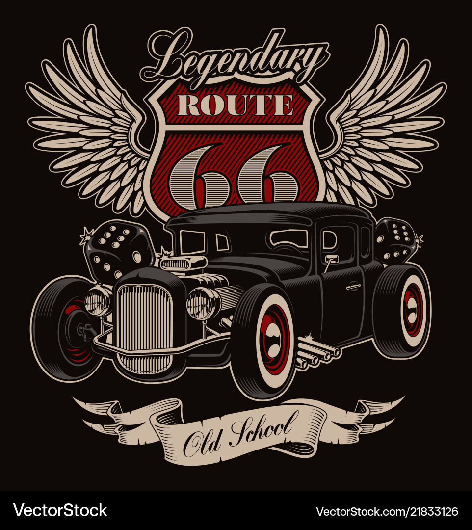Vintage american hot rod Royalty Free Vector Image