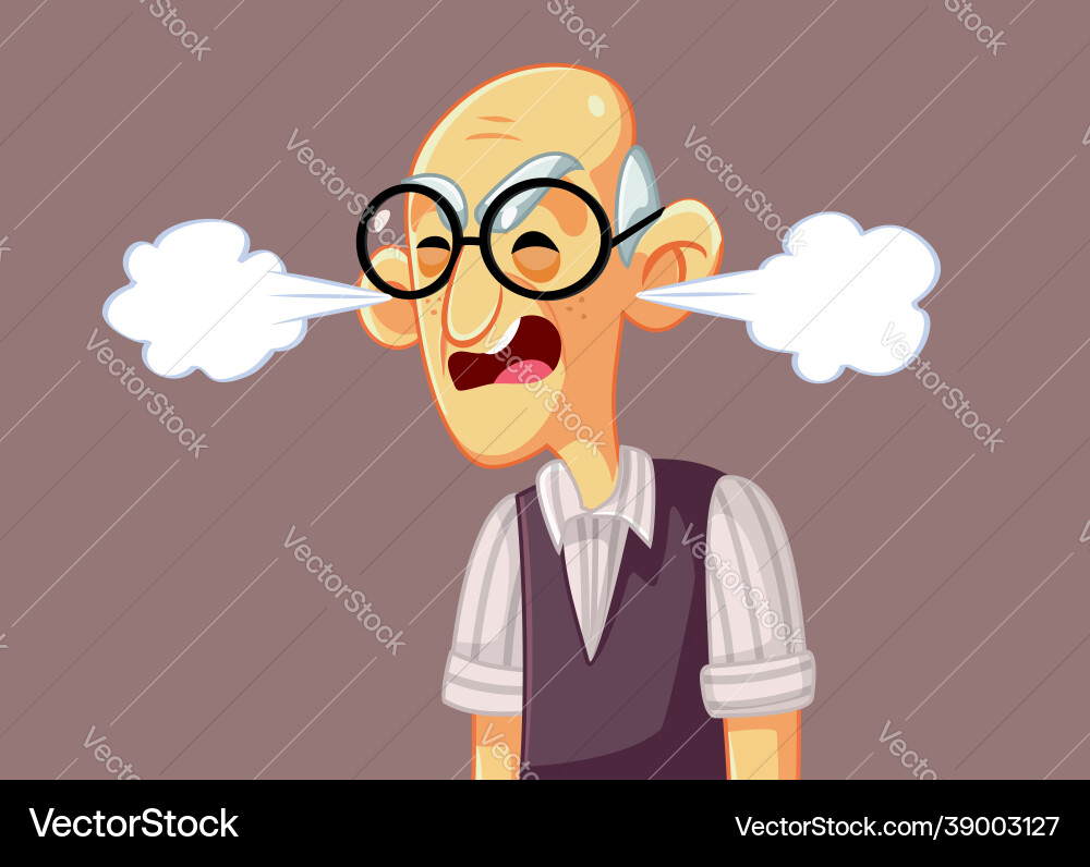 Angry senior man cartoon Royalty Free Vector Image