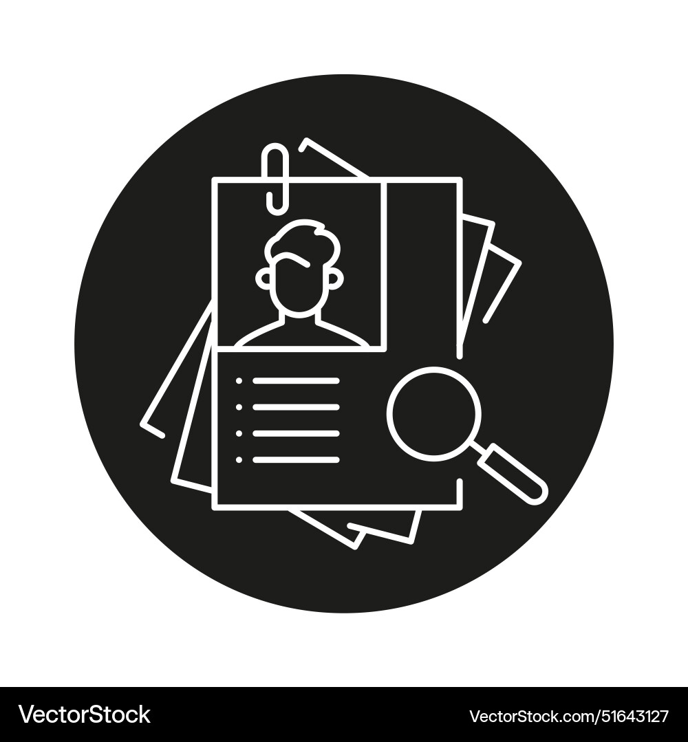 Cv application line black icon sign for web page Vector Image