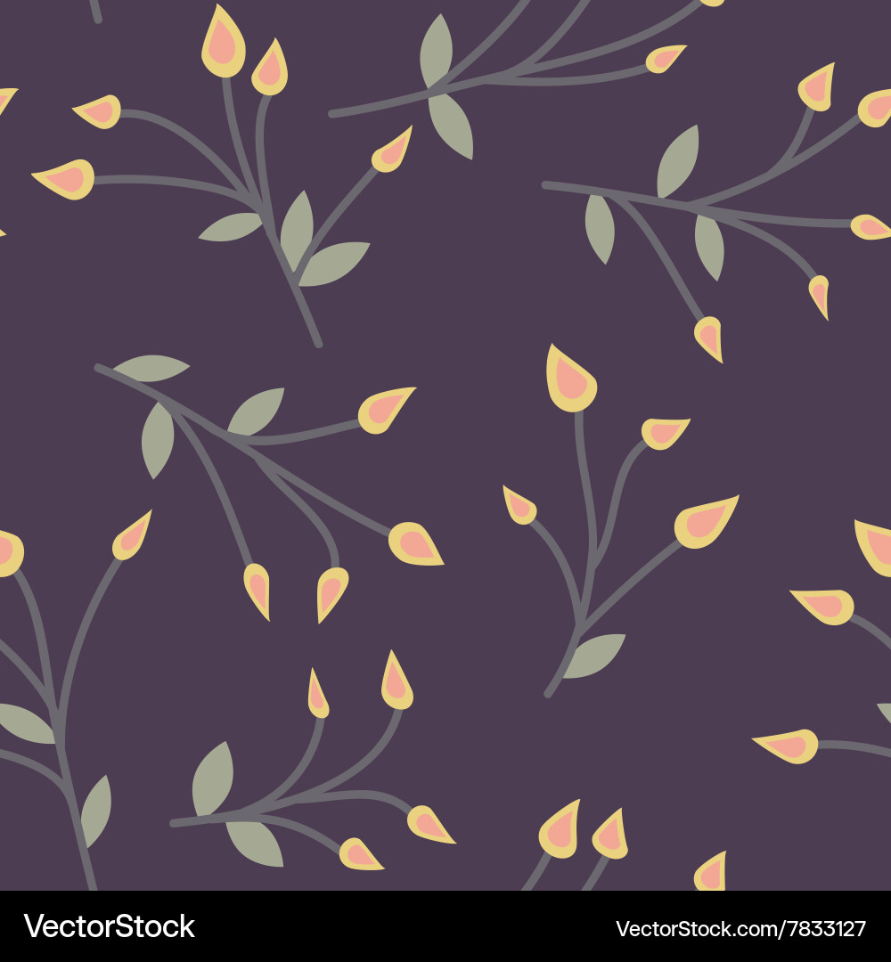 Floral pattern seamless doodle flowers Royalty Free Vector