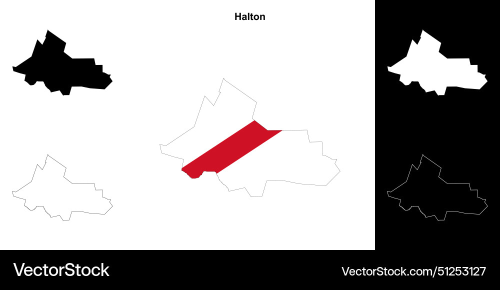 Halton outline map Royalty Free Vector Image - VectorStock