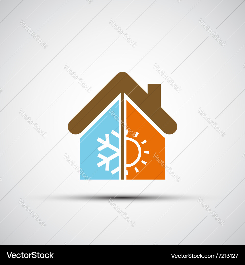Logo home with climate control Royalty Free Vector Image