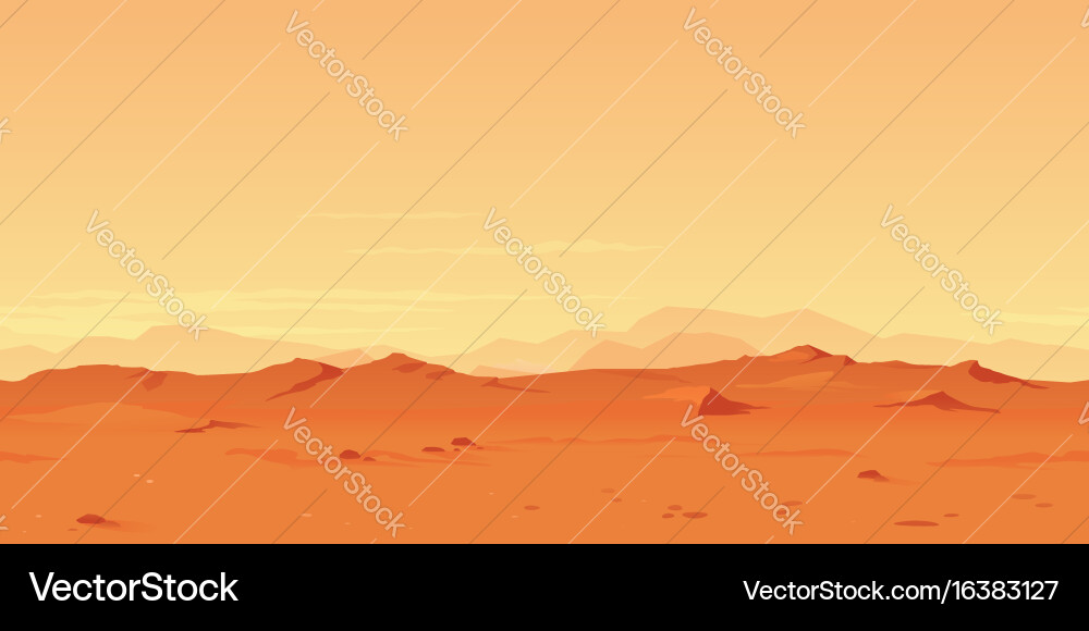 Martian Orange Landscape Royalty Free Vector Image