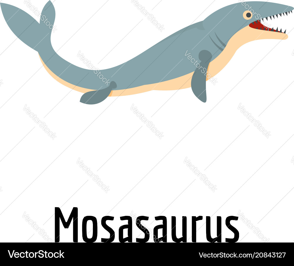 Mosasaurus icon flat style Royalty Free Vector Image