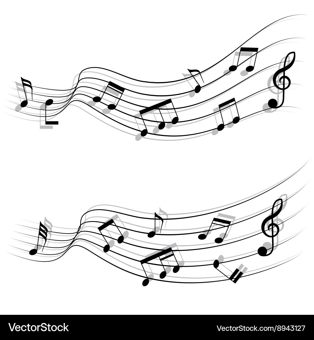 Musical chords flow like stream and shadow Vector Image