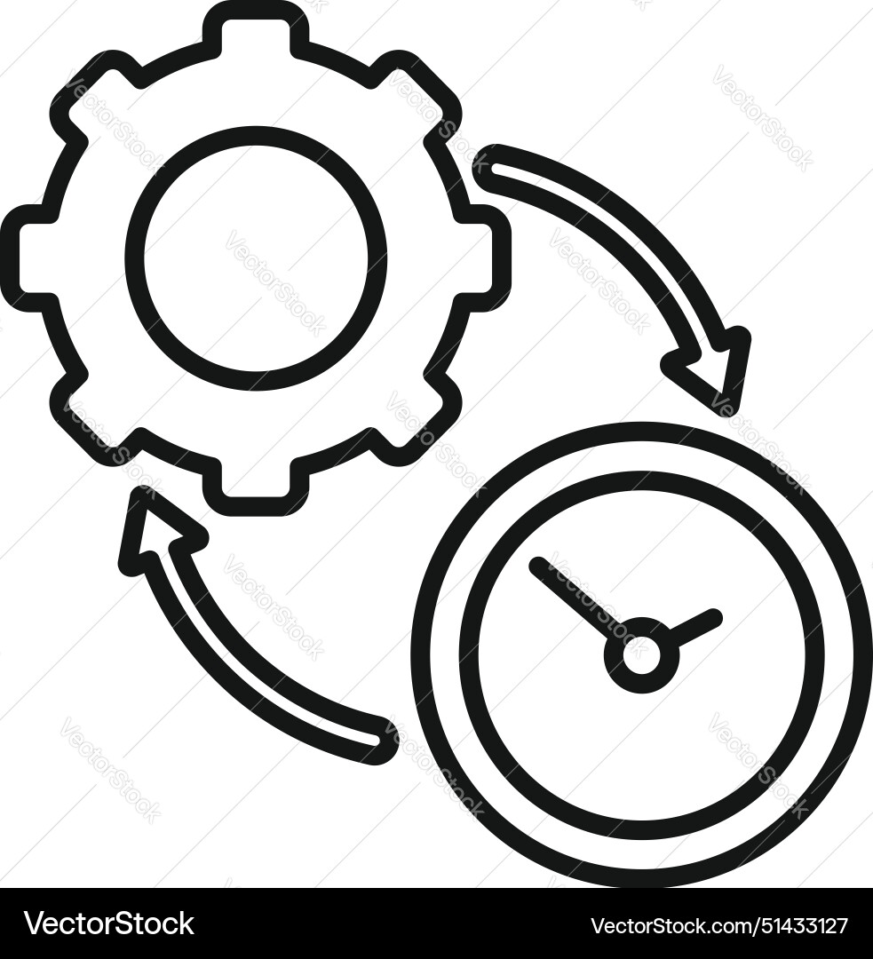 Outline icon time management Royalty Free Vector Image
