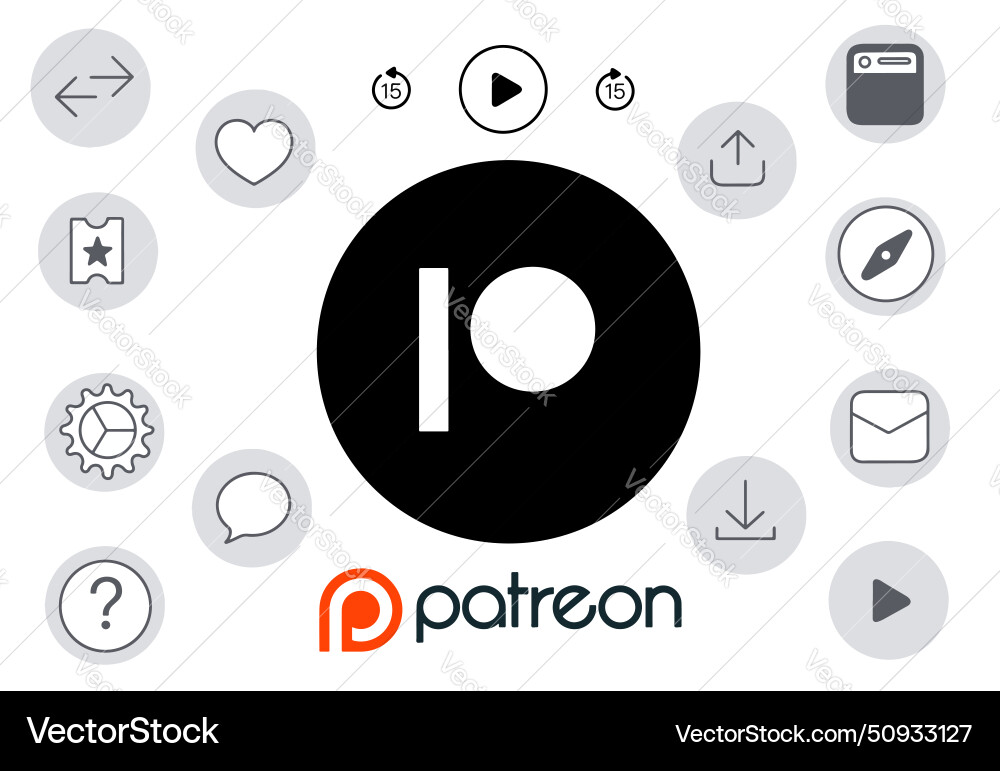 Patreon social networks color Royalty Free Vector Image