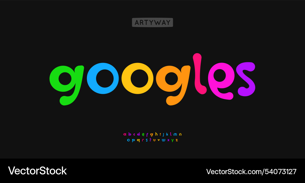 Playful Rounded Alphabet Font Royalty Free Vector Image