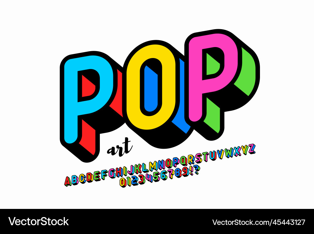 Pop art style font Royalty Free Vector Image - VectorStock