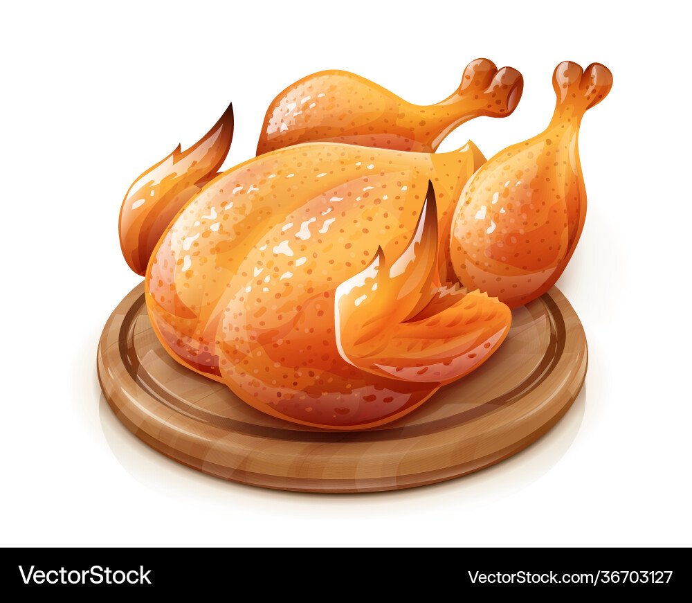 Roasted chicken chick meat Royalty Free Vector Image