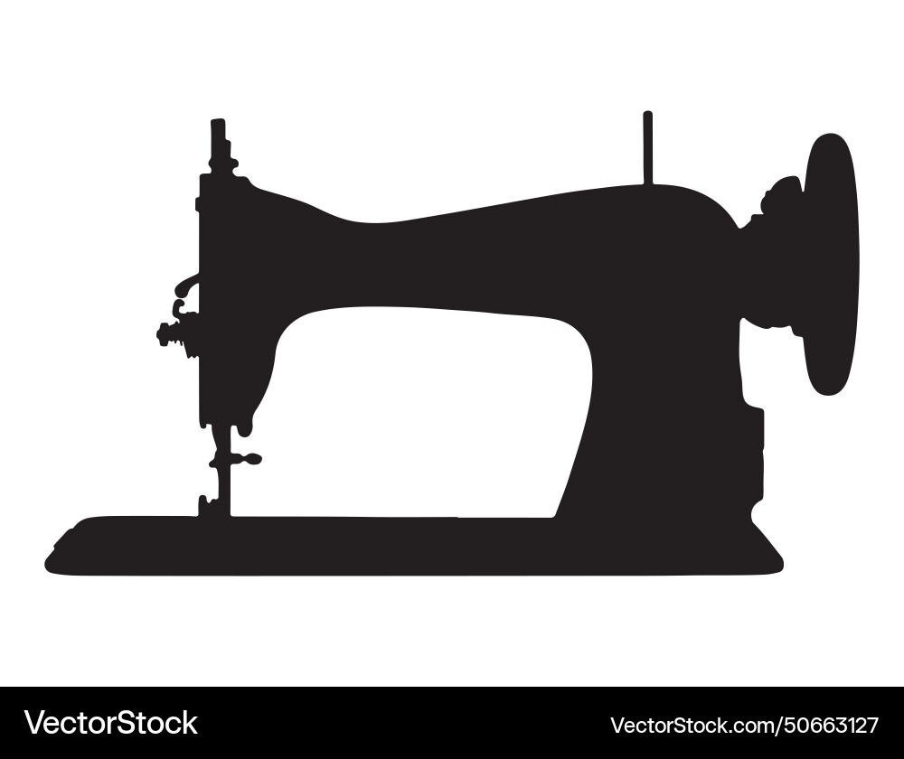 Sewing machine silhouette art Royalty Free Vector Image