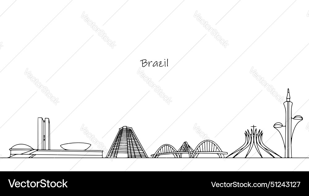 Sights of brazil Royalty Free Vector Image - VectorStock