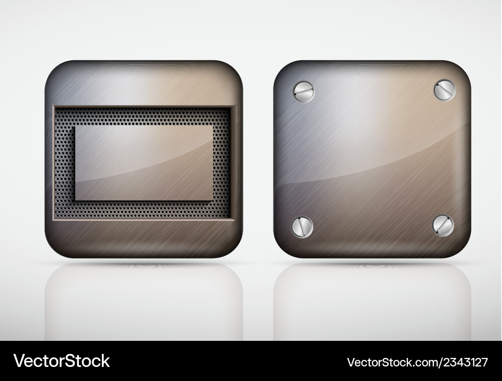 Steel metal app icons Royalty Free Vector Image