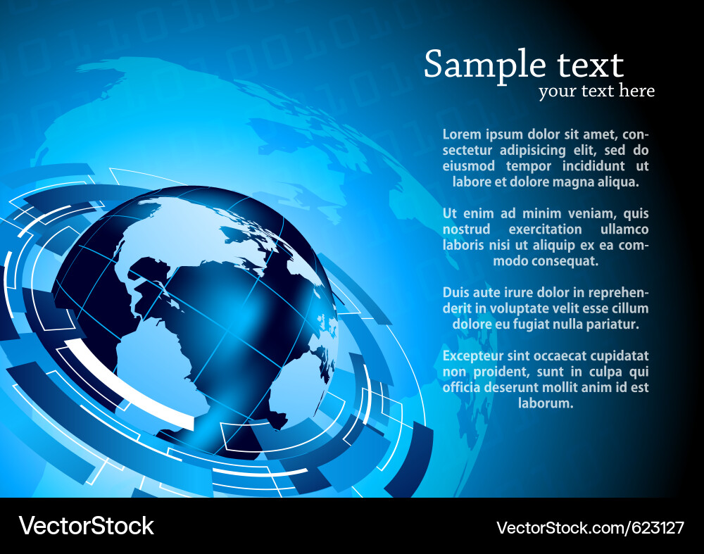 Tech background with globe Royalty Free Vector Image