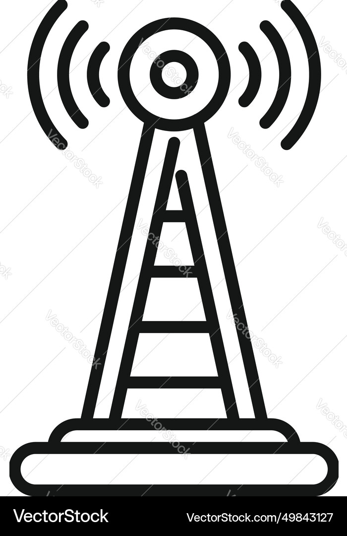 Tower road sensor icon outline system Royalty Free Vector