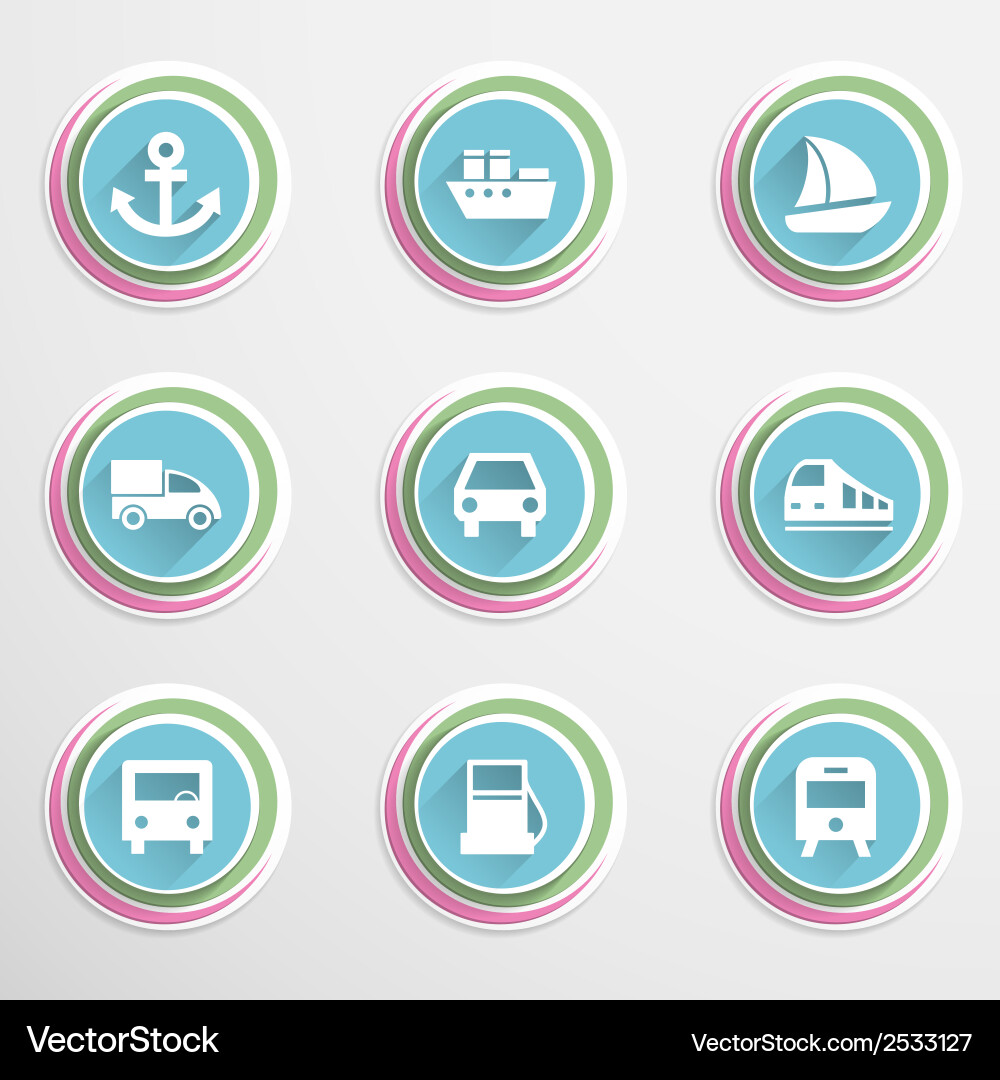 Transport buttons Royalty Free Vector Image - VectorStock
