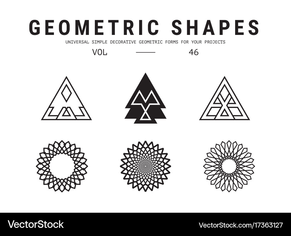Universal geometric shapes set Royalty Free Vector Image