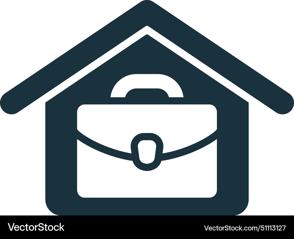 Work from home icon monochrome simple remote Vector Image