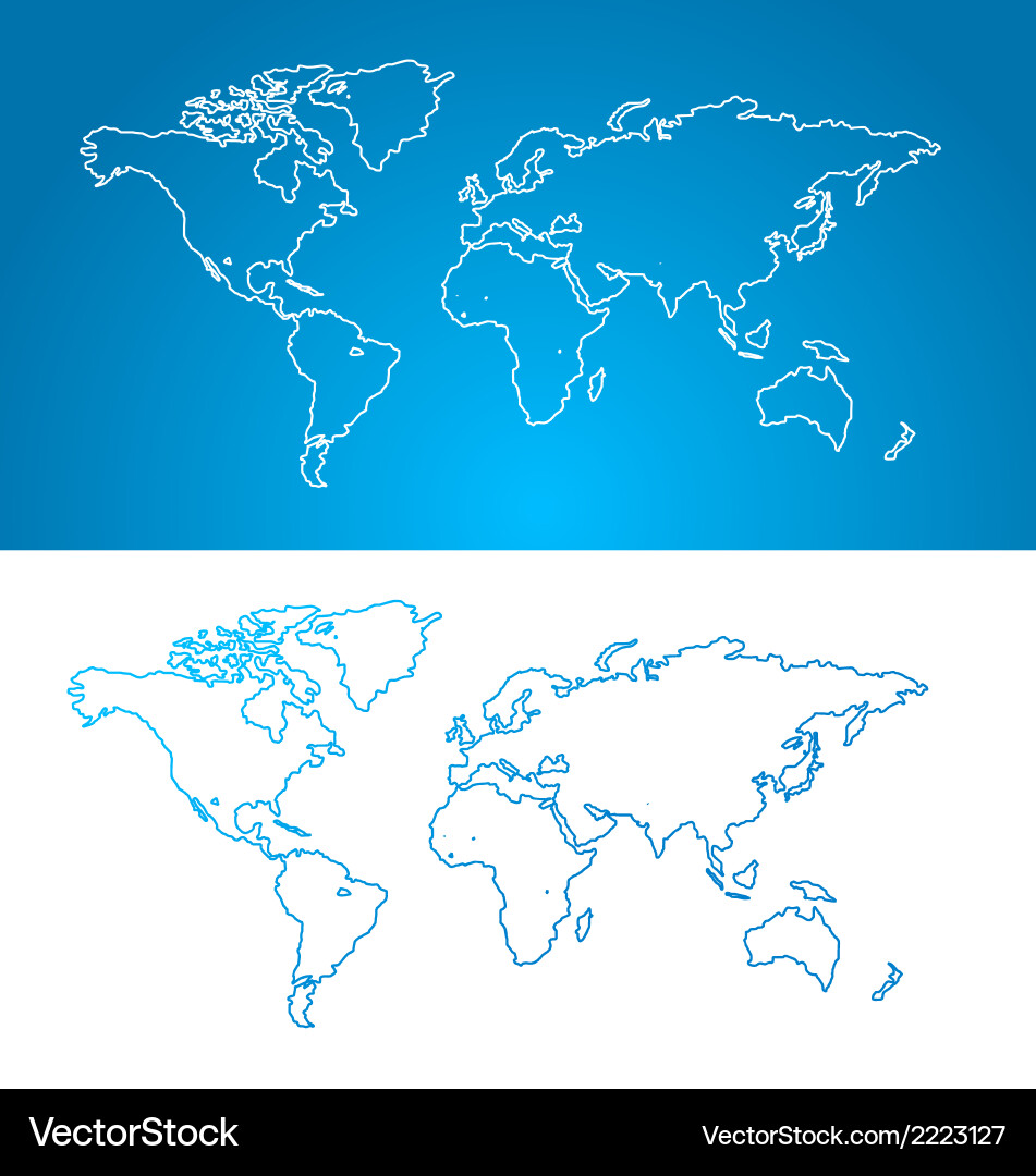 World map concept contour Royalty Free Vector Image