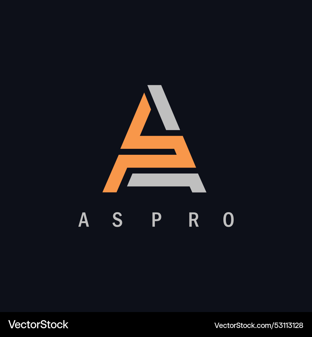A or sa letter triangle icon concept design Vector Image