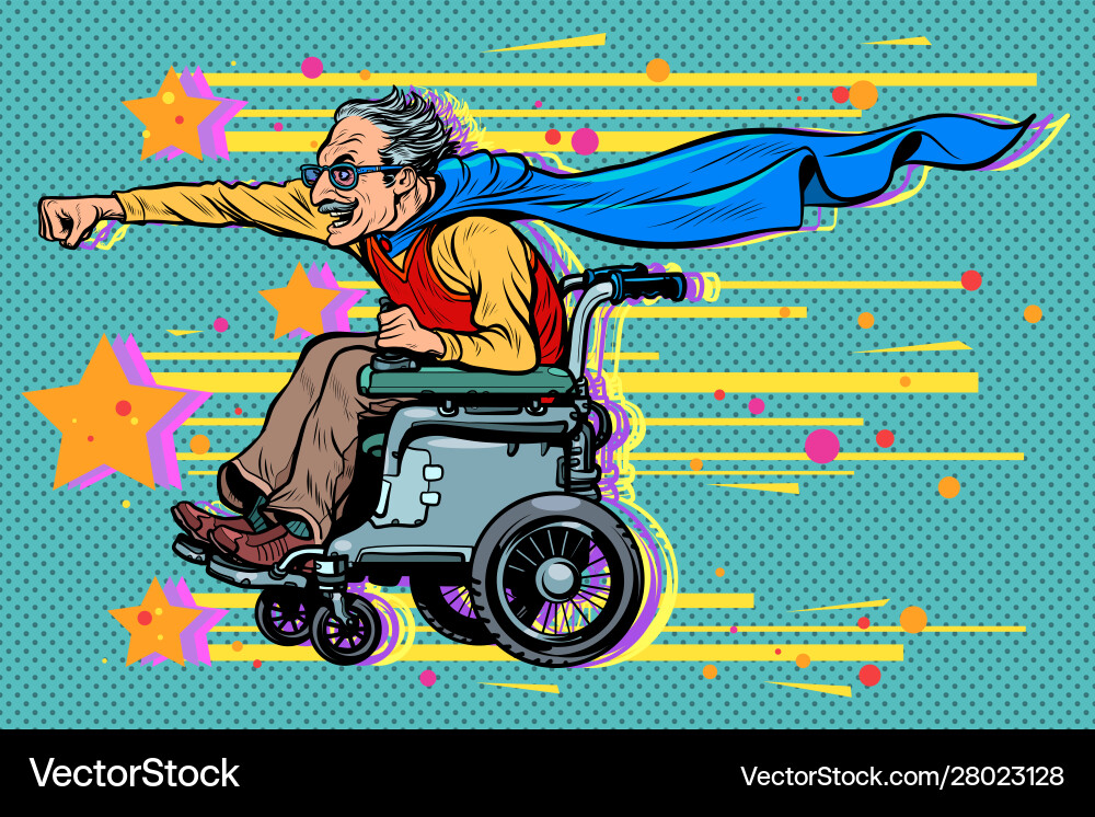 Active wheelchair user disabled man Royalty Free Vector