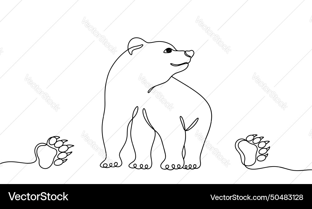 Bear animal paw imprint Royalty Free Vector Image