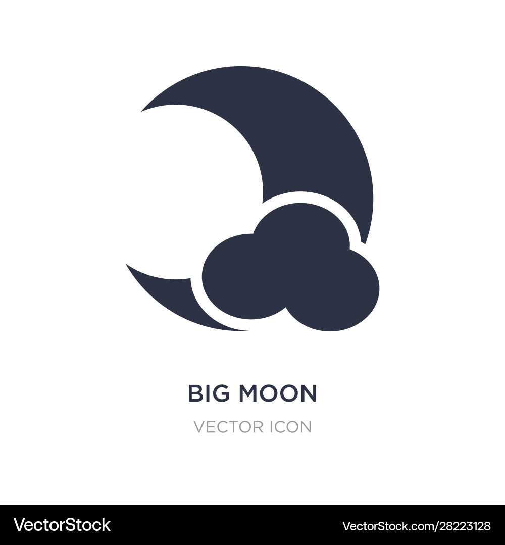 Big moon icon on white background simple element Vector Image