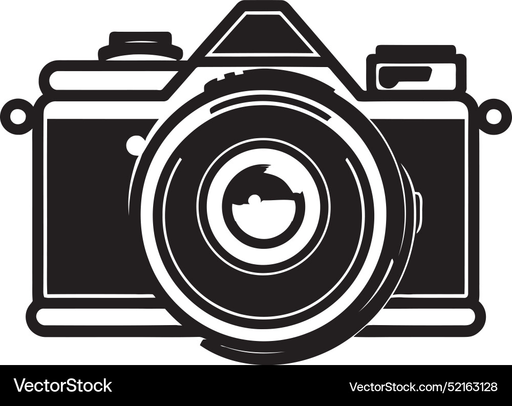 Camera lens icon with intricate black Royalty Free Vector