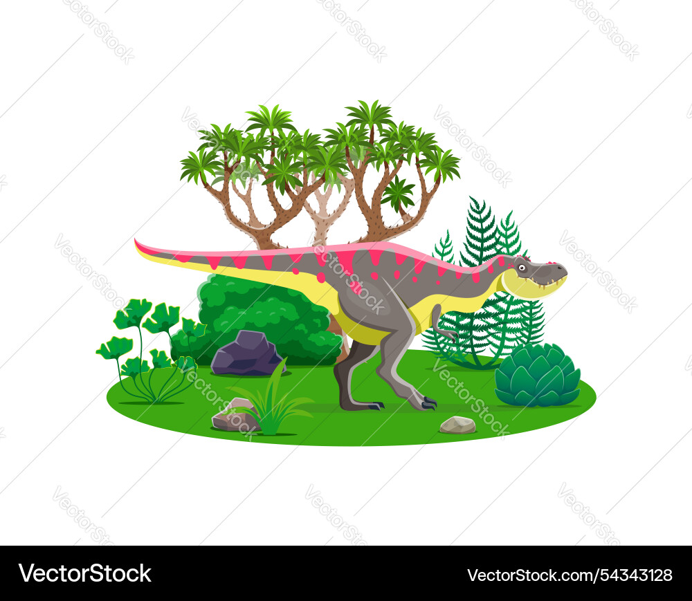 Cartoon dinosaur or prehistoric lizard Royalty Free Vector