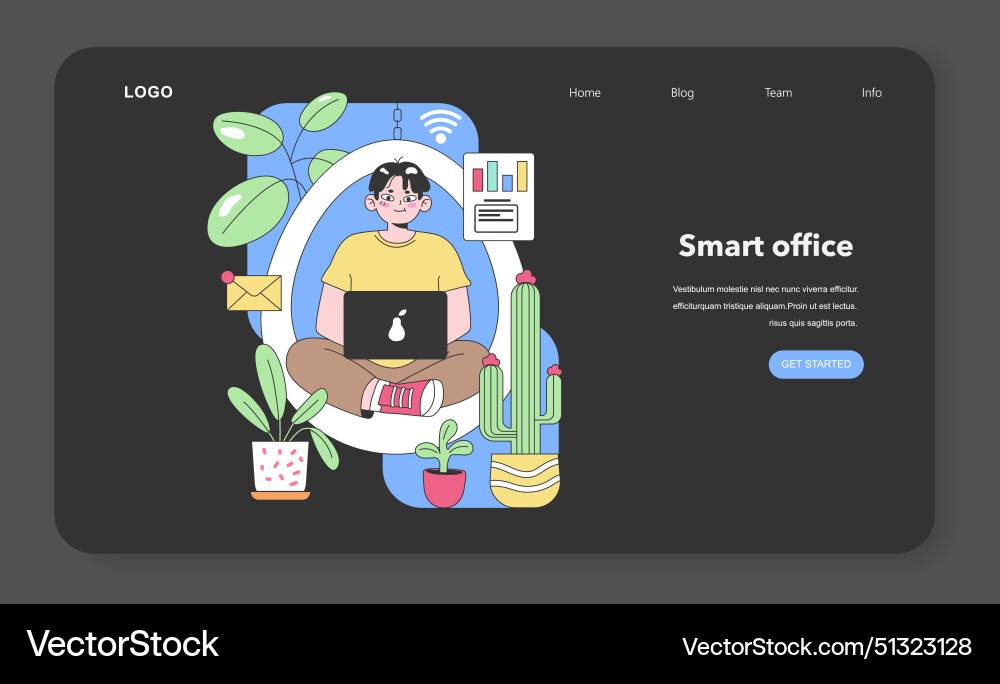 Digital workspace ambiance flat Royalty Free Vector Image