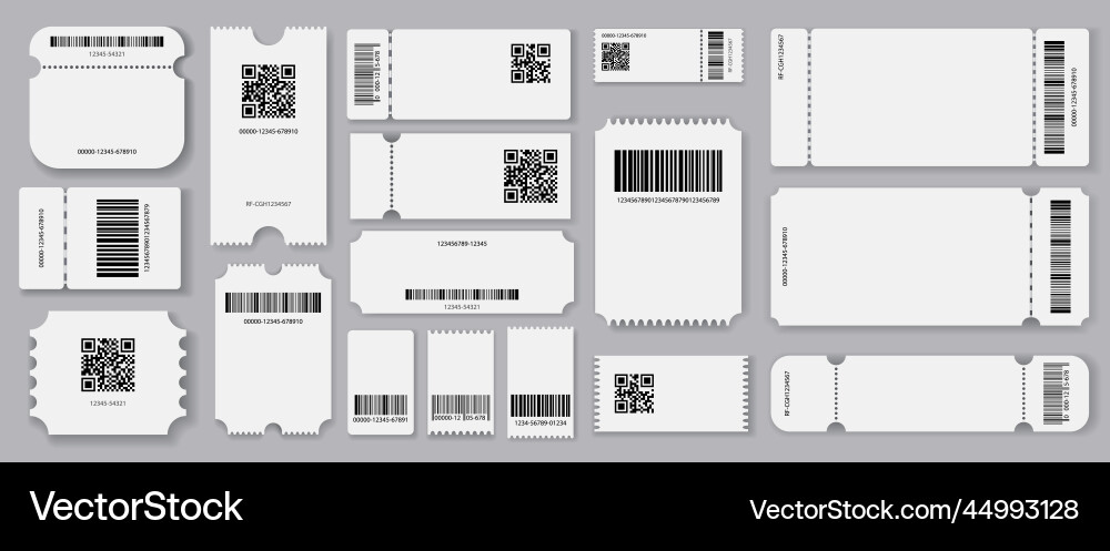 Empty tickets template set blank concert ticket Vector Image
