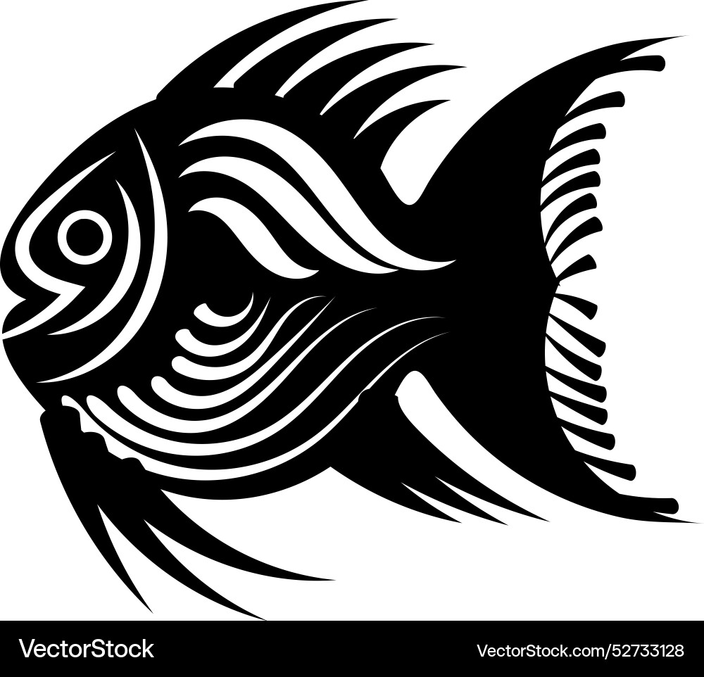 Fish collection silhouette trendy design Vector Image